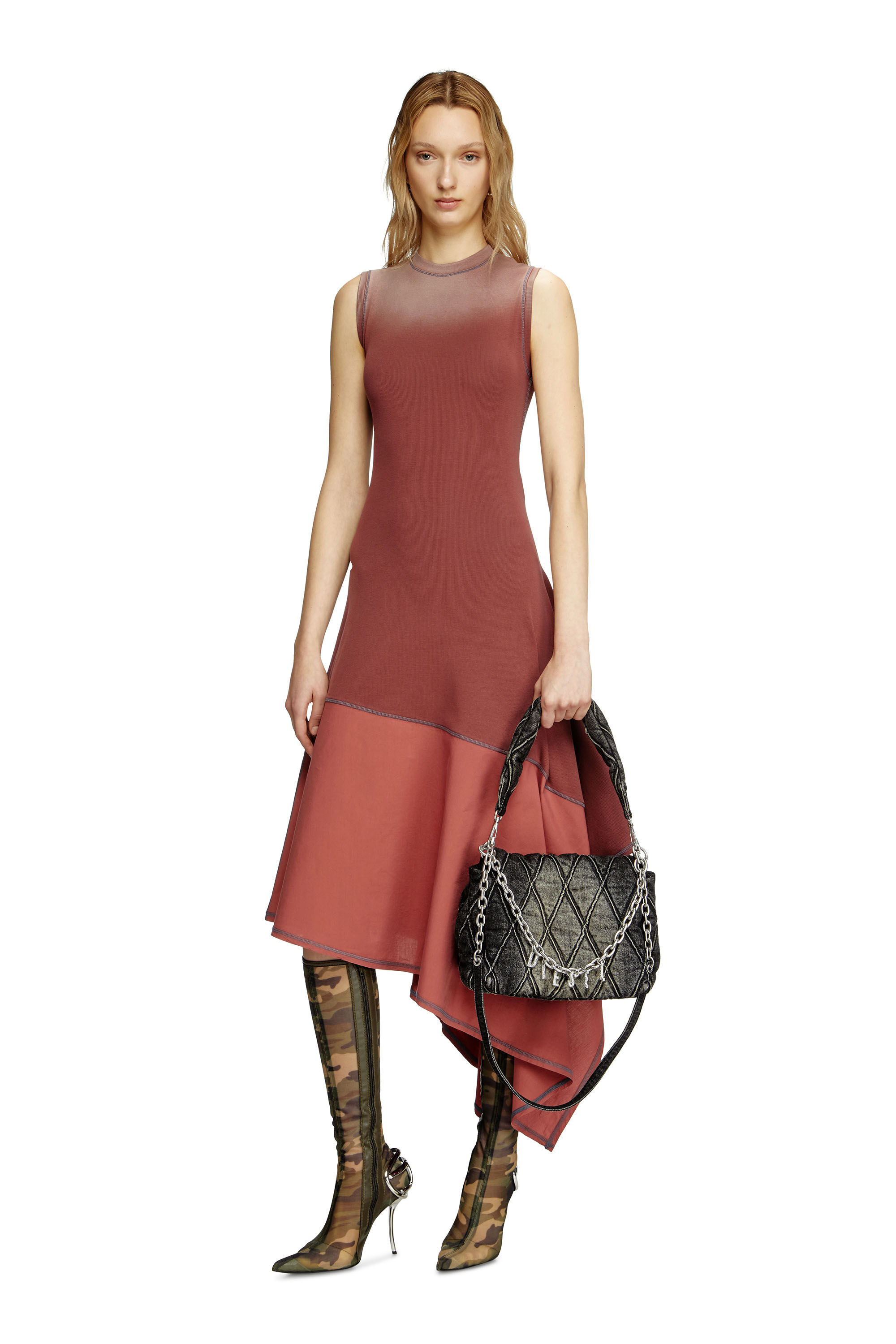 Women's Asymmetric sleeveless dress | Pink | Diesel