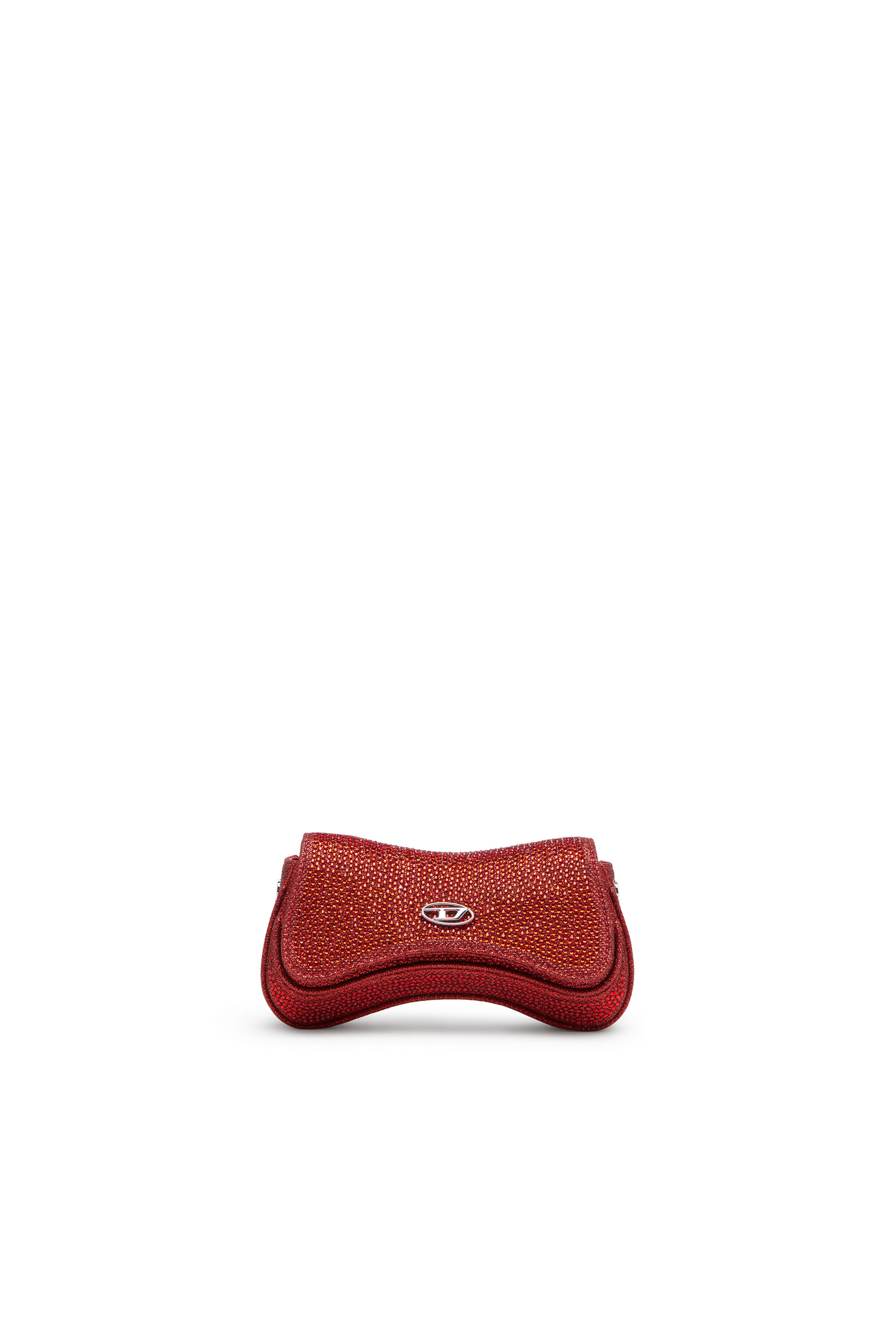 Women's Play-Mini crossbody bag in crystal Lurex | Red | Diesel