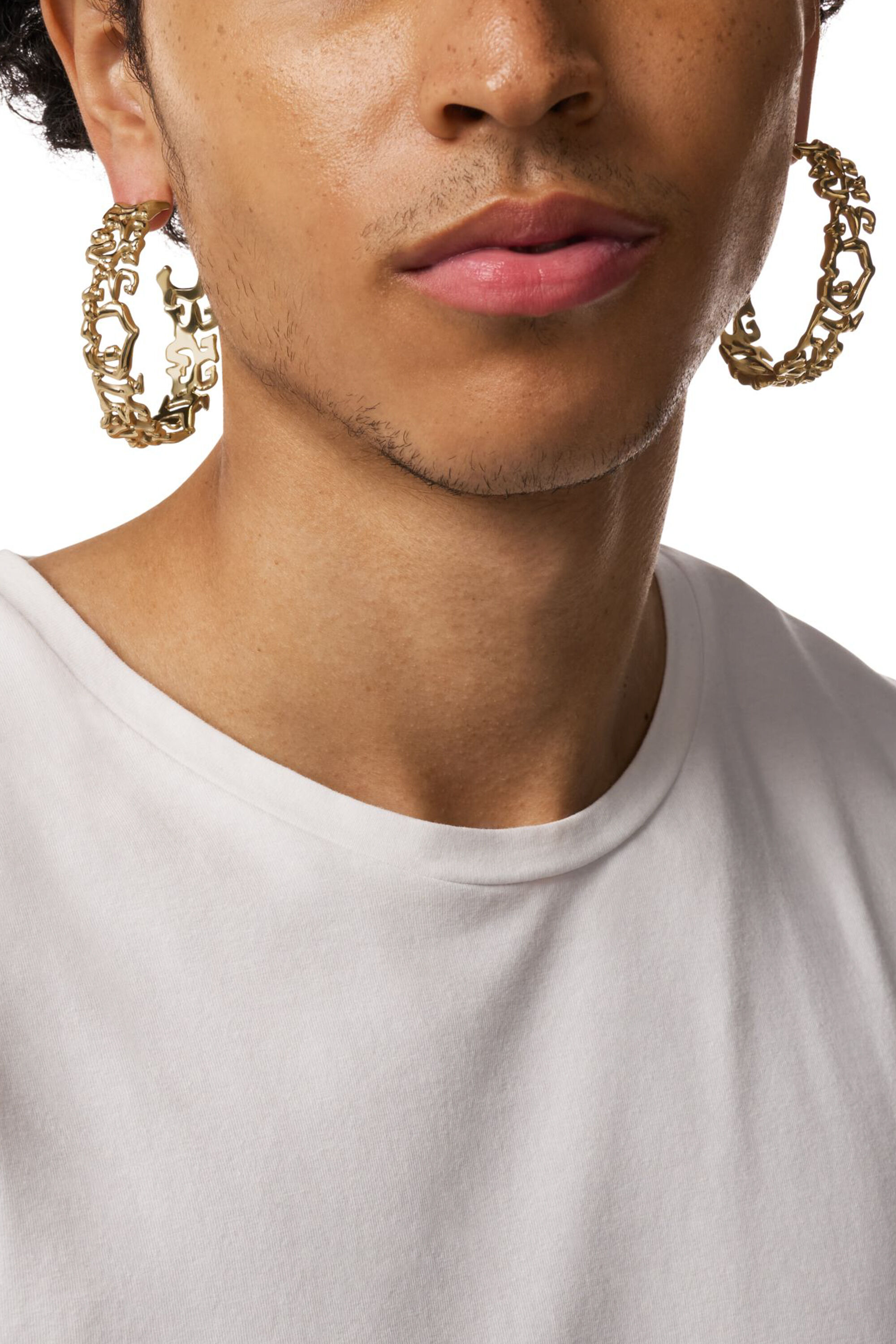 Women's Stainless steel hoop earrings | Gold | Diesel