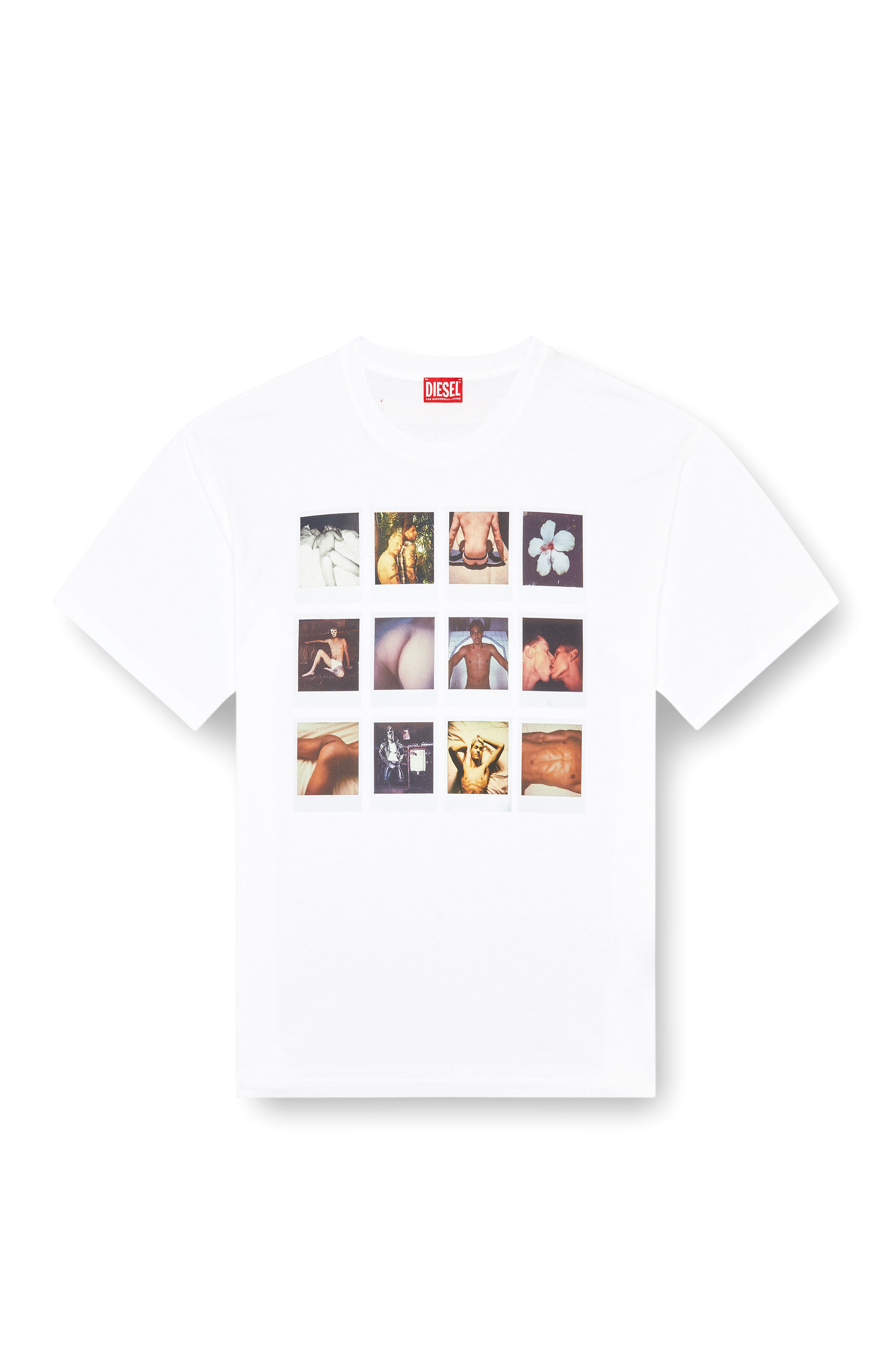 Women's T-shirt with polaroid patches | White | Diesel Women's T-shirt with polaroid patches | White | Diesel