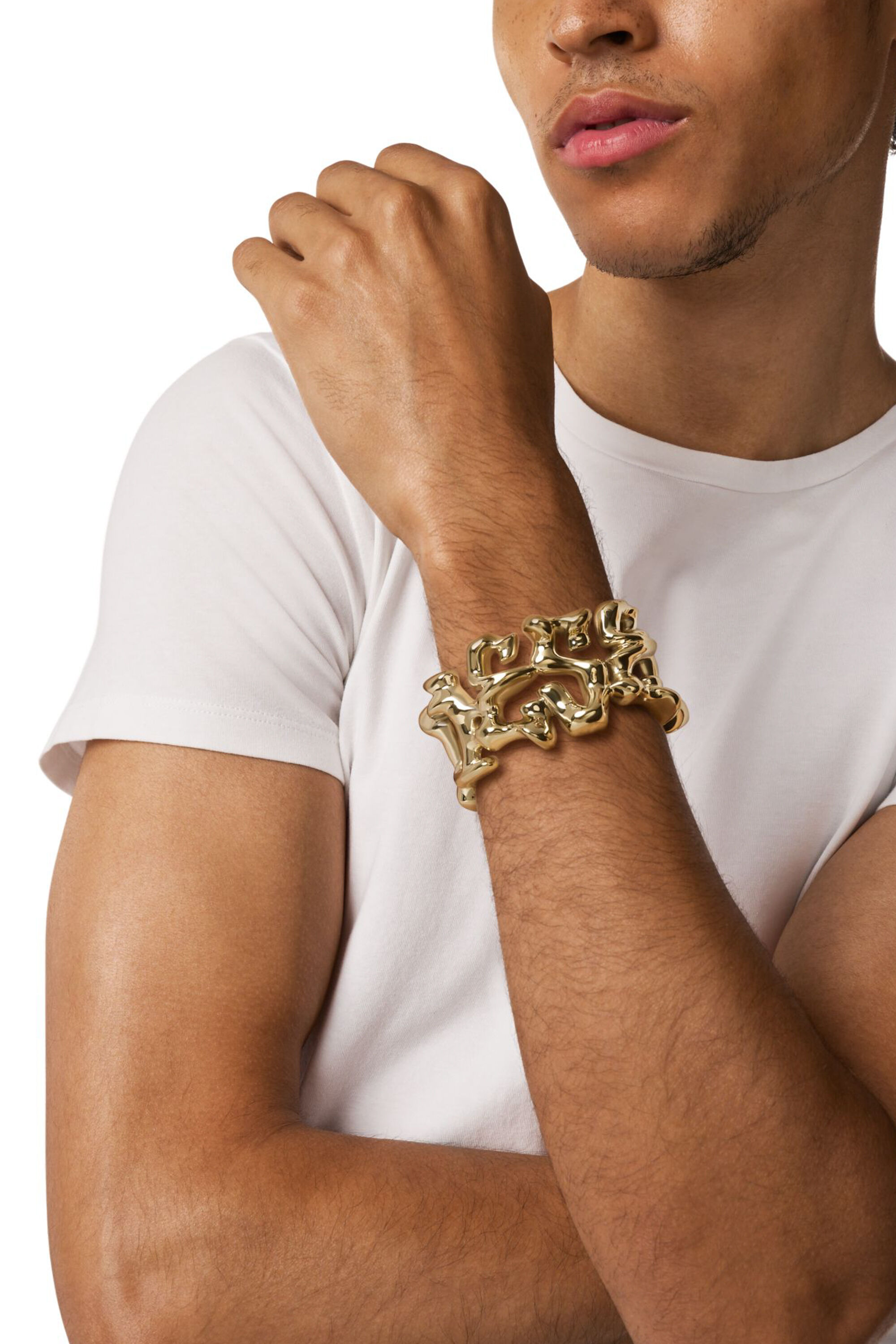 Women's Stainless steel cuff bracelet | Gold | Diesel