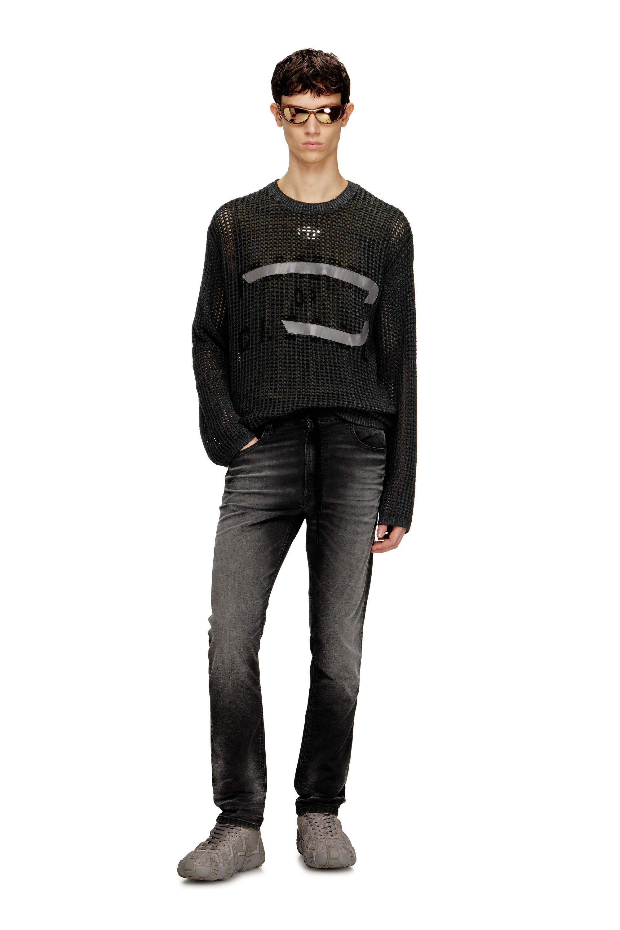 Men's Regular Jeans | Black/Dark grey | Diesel 2032 D-Krooley Joggjeans®