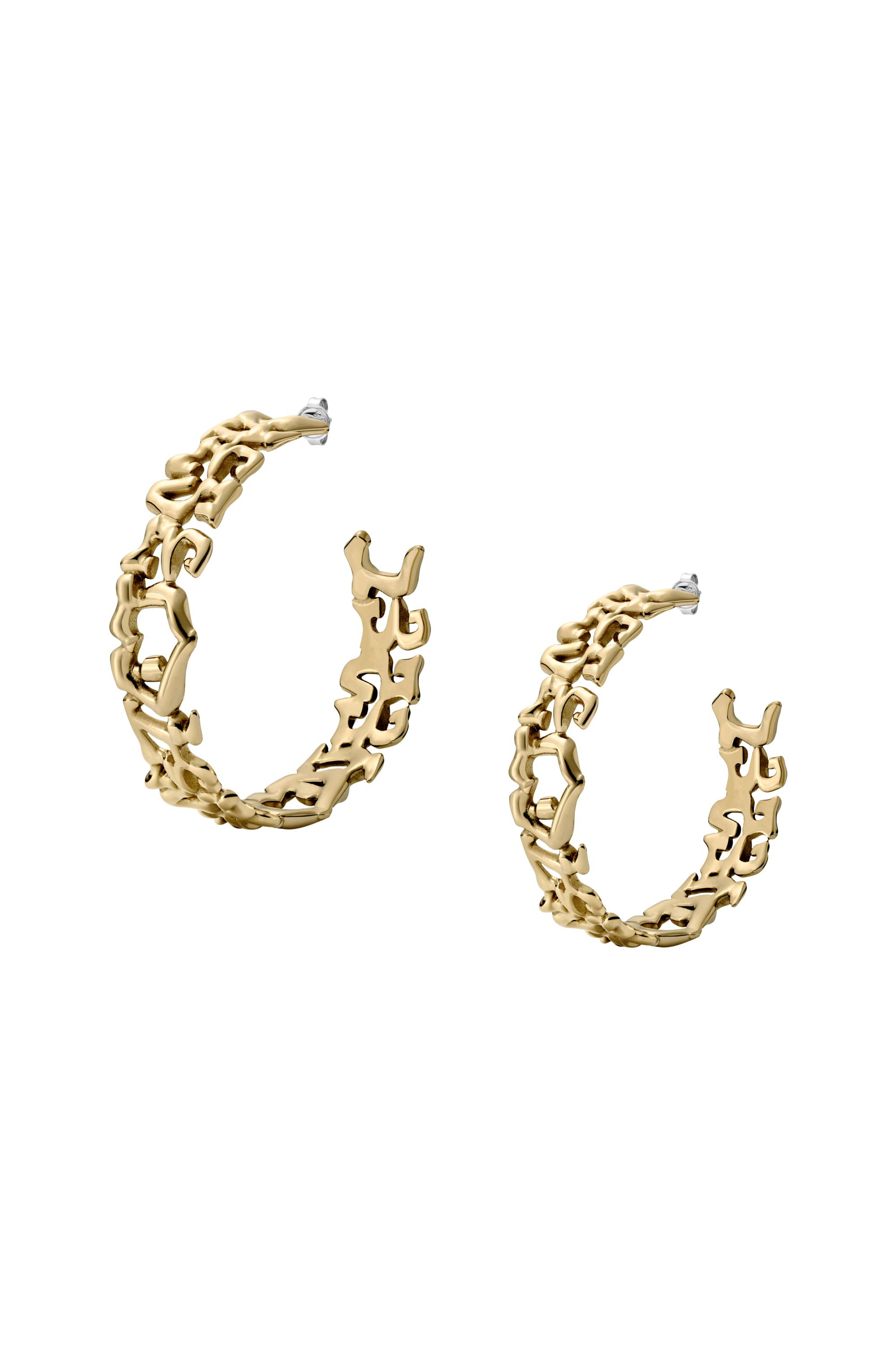 Women's Stainless steel hoop earrings | Gold | Diesel